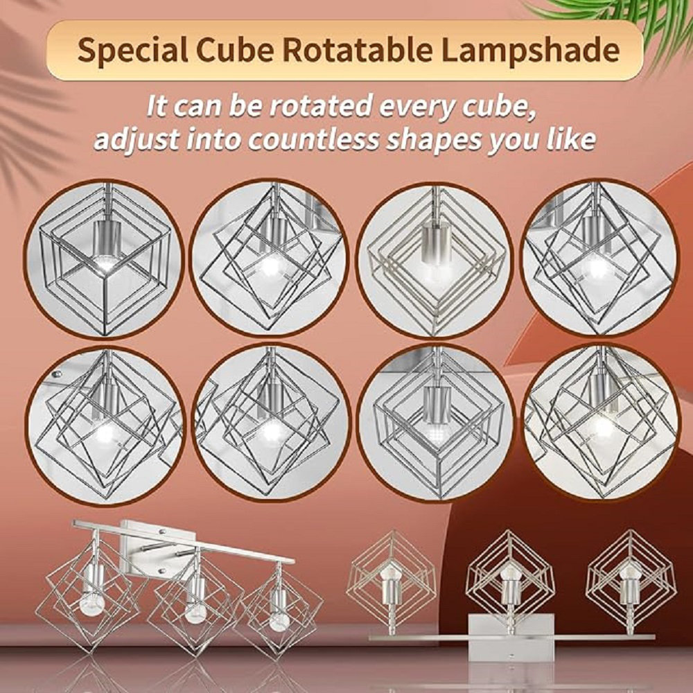 Corrigan Studio® 3-Lights Bathroom Vanity Lights, Bathroom Light Fixtures Over Mirror, Modern ...